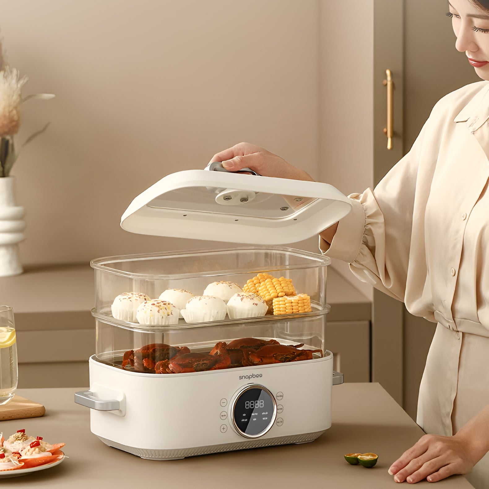 Nồi Hấp Điện Đa Năng SNAPBEE ST2000 - Thông Tầng - Dung Tích 20 Lít ...